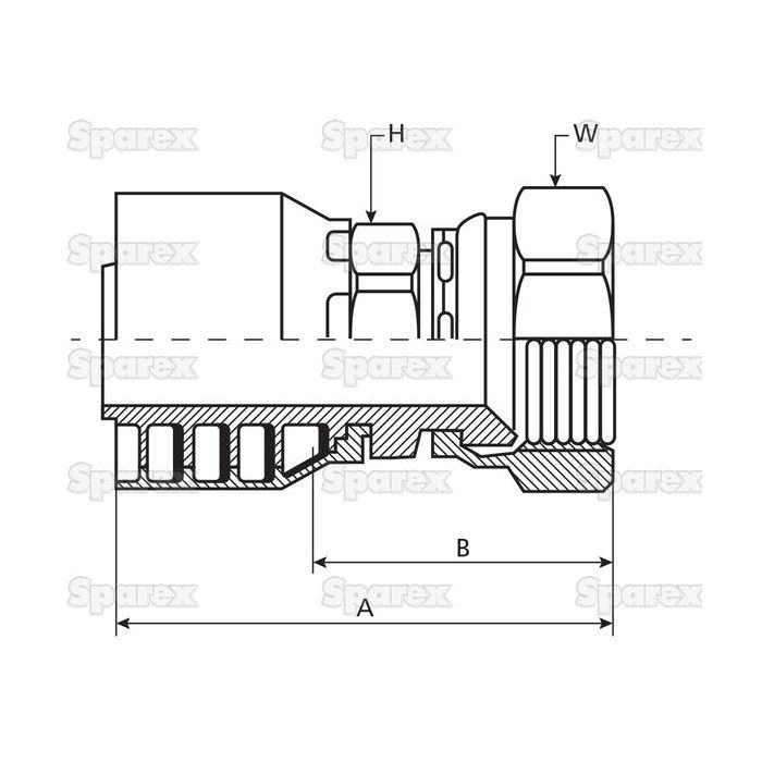 Parker JIC 37° Slang Aansluiting 3/8'' x 7/16 x 20 Vrouw Recht ...